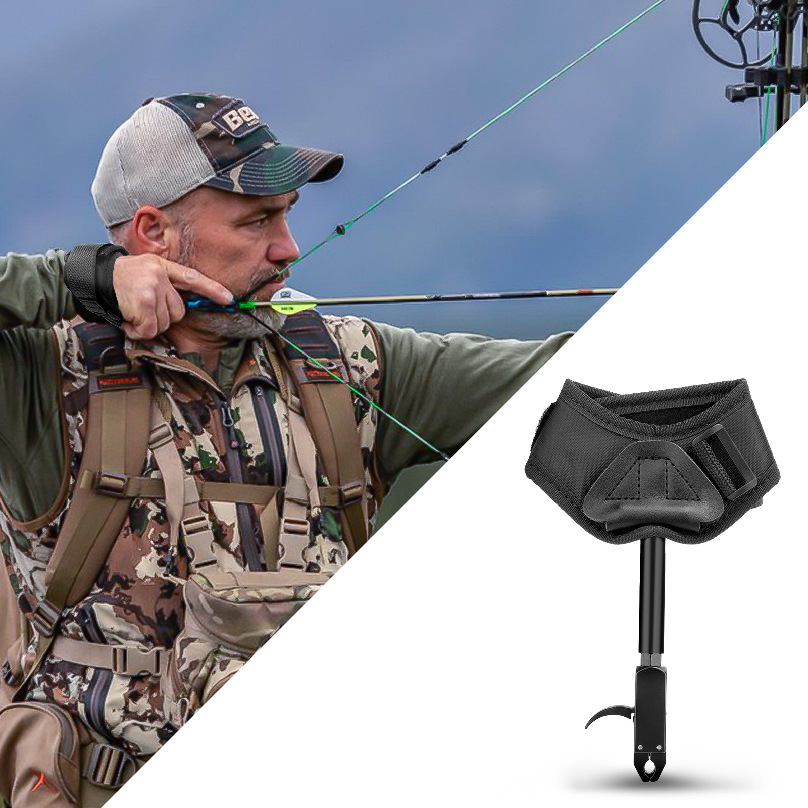 Archery Wrist Release Aid Trigger Strap Caliper Compound Bow Hunting ...
