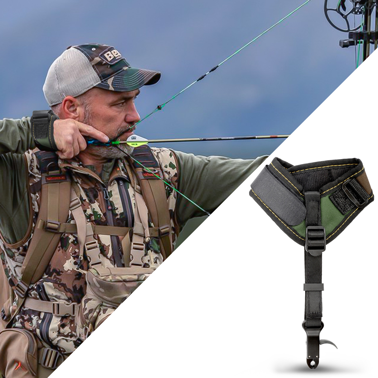 Archery Wrist Release Aid Trigger Strap Caliper Compound Bow Hunting ...